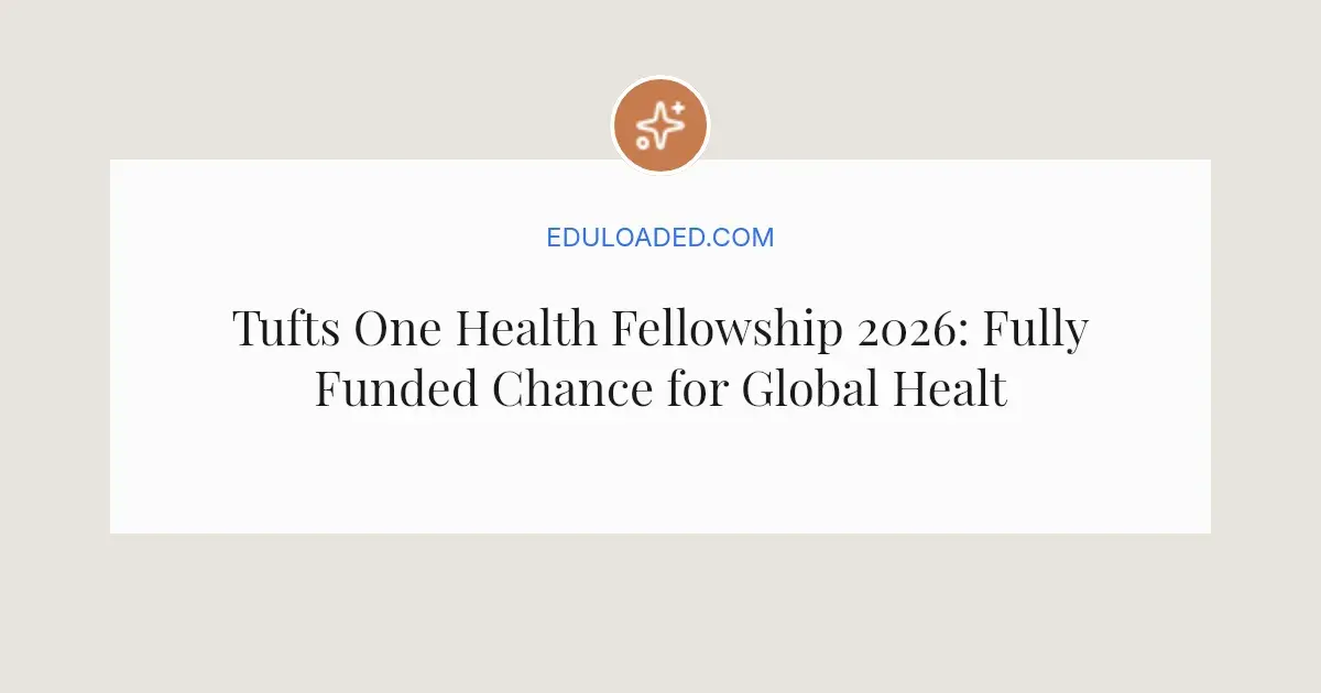 Tufts One Health Fellowship 2026: Fully Funded Chance for Global Health ...